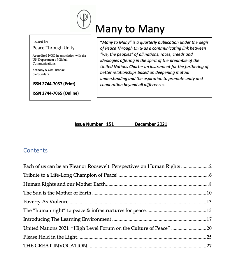 Ministry Of Peace – The Peace Through Unity Charitable Trust